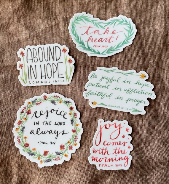 Bible Verse Vinyl Stickers Watercolor Designs Pretty and | Etsy