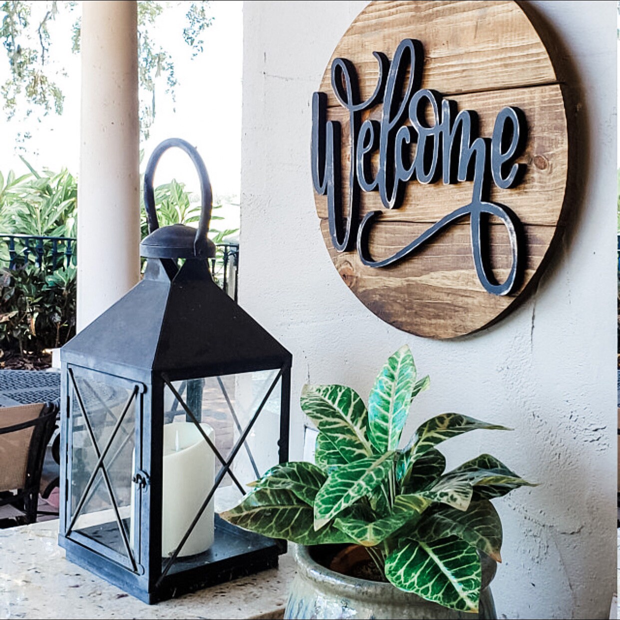 Rustic Welcome Round Reclaimed Wood Sign /Welcome Decor | Etsy