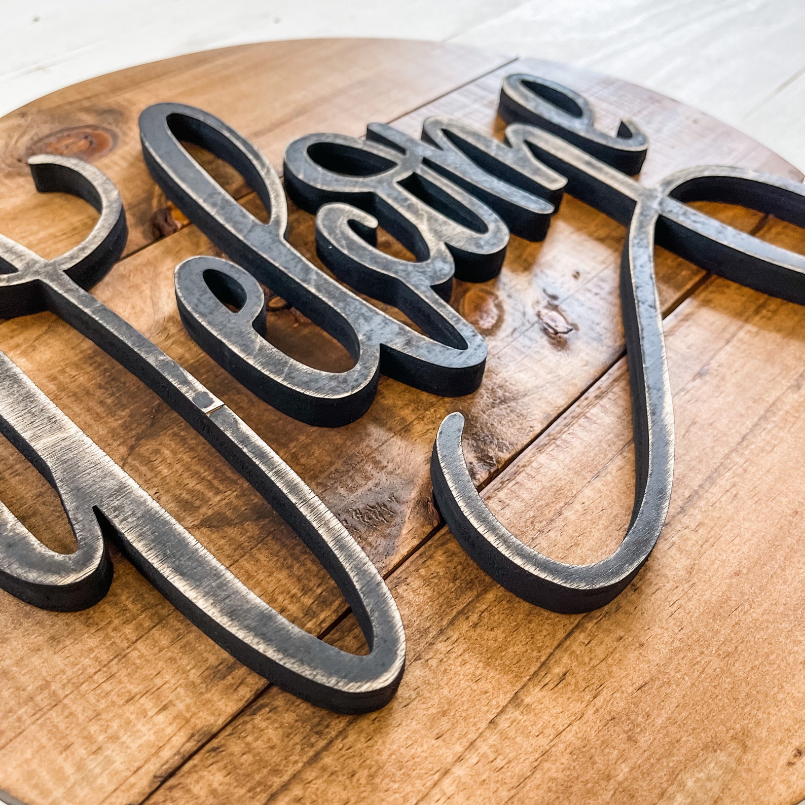 Rustic Welcome Round Reclaimed Wood Sign /welcome Decor | Etsy