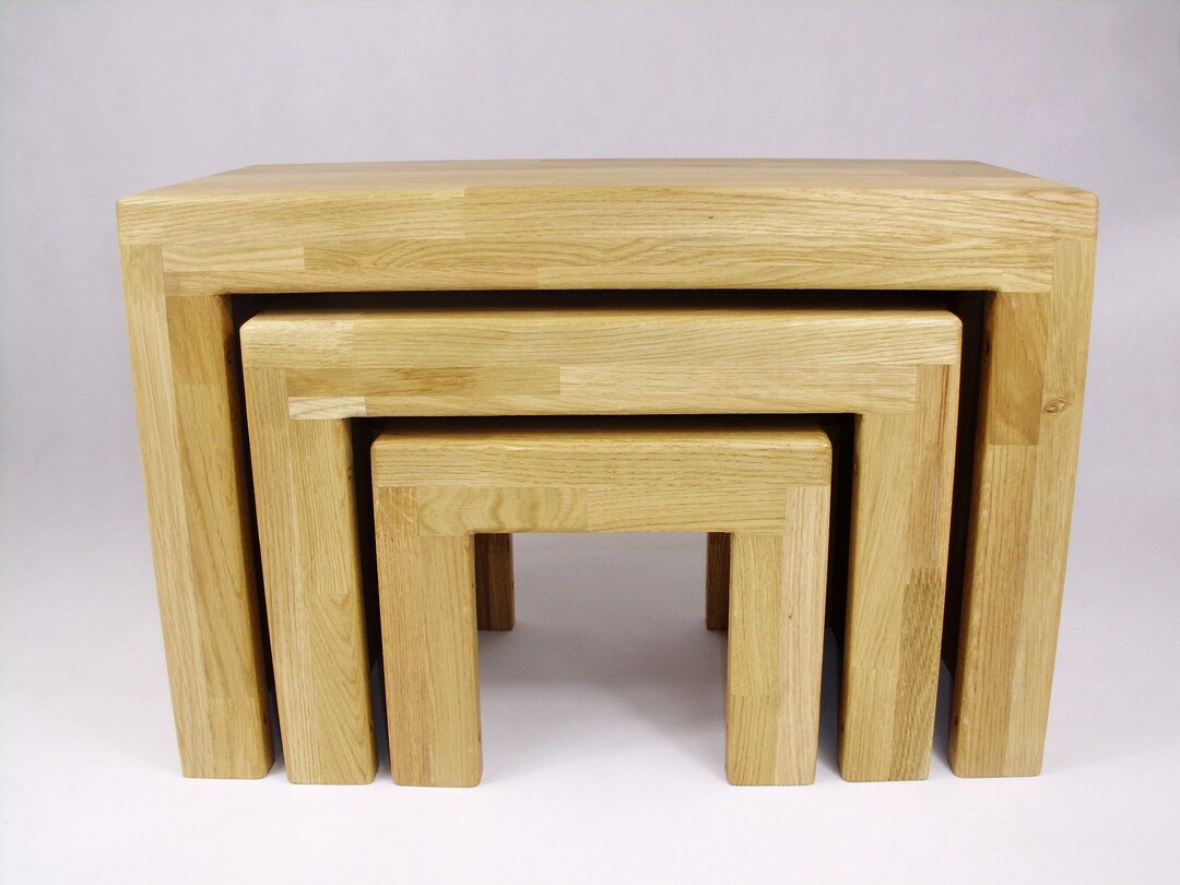 Set of 3 Table Set Benches Seating Bench Three-piece Table Stool Wood ...