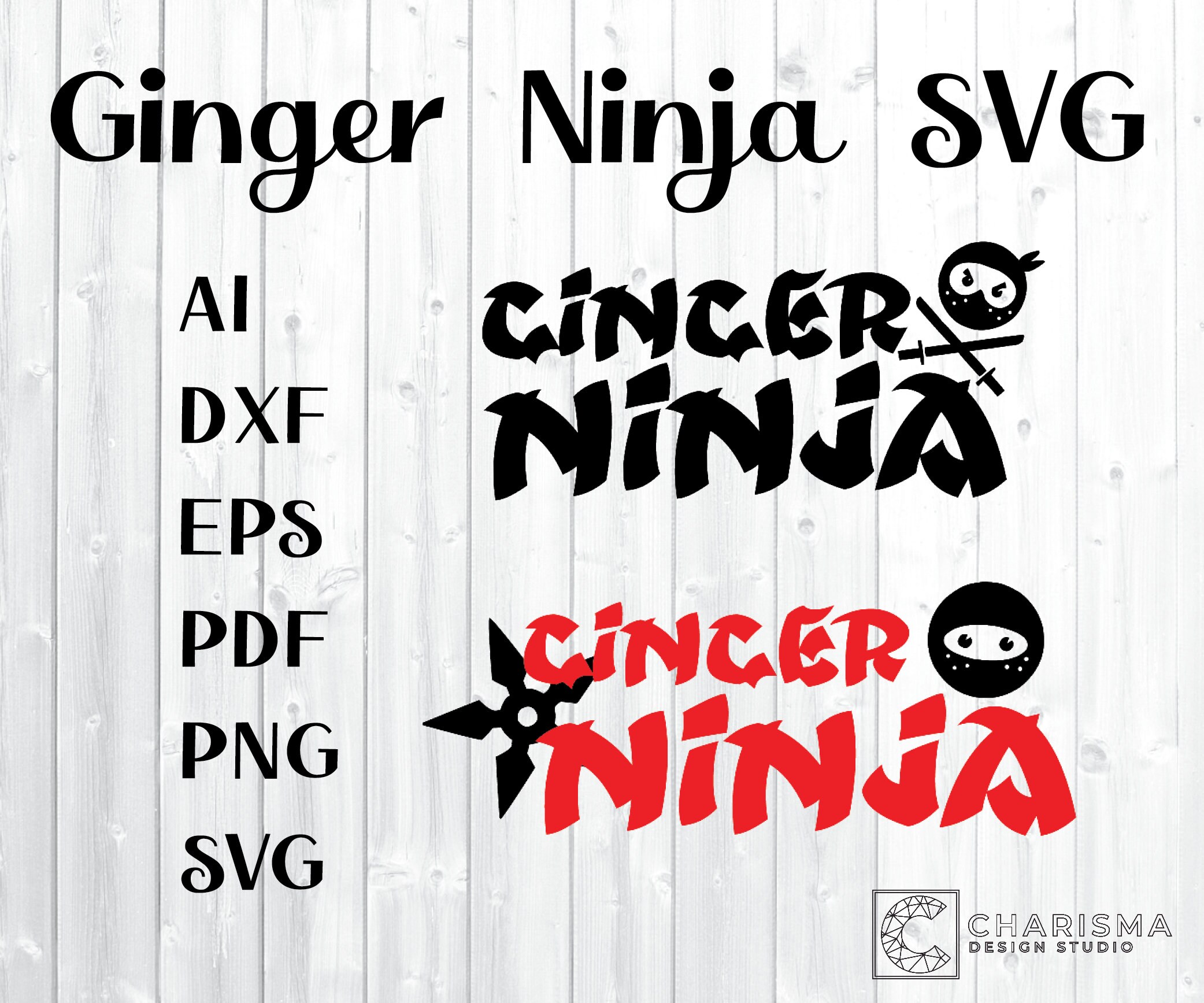 Ginger Ninja SVG Cut File for Cricut, Silhouette, Brother Cutter, SVG ...