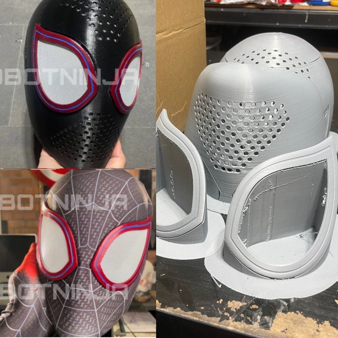 Spider-man Faceshell KIT Spiderverse Miles Style 3D Printed - Etsy