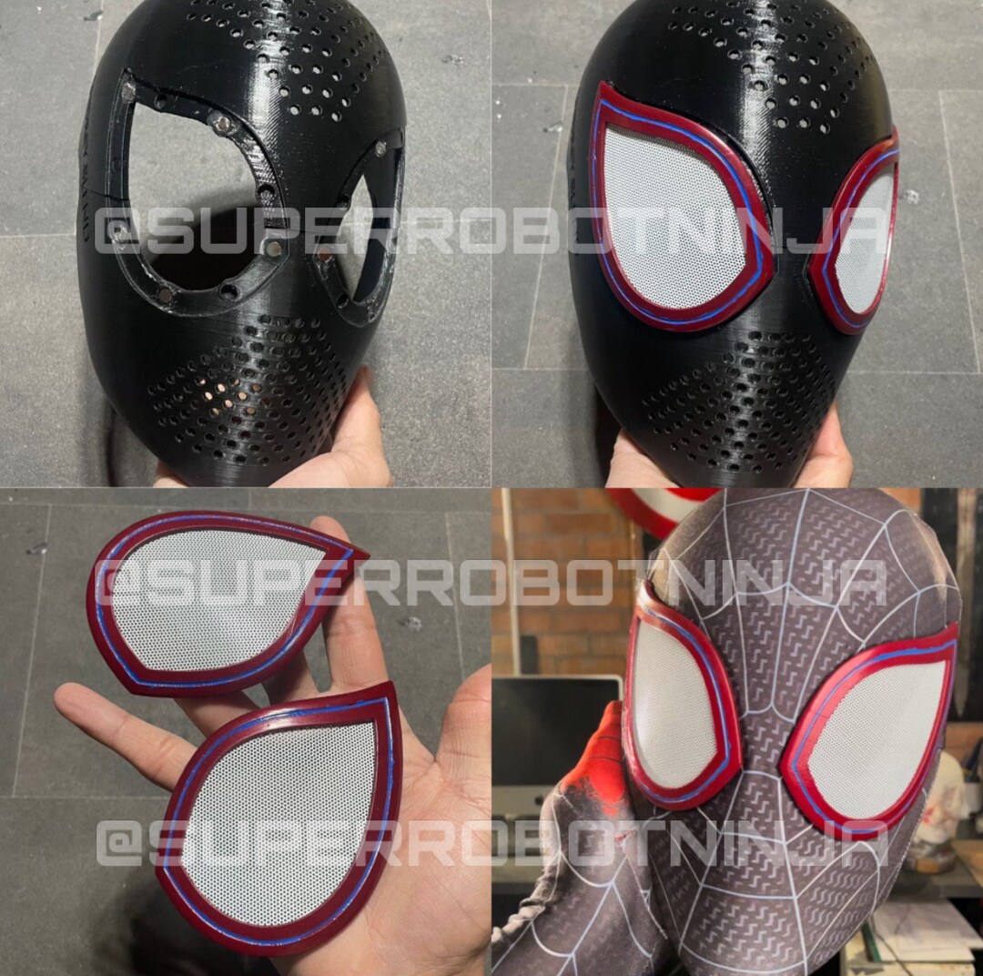Spider-man Magnetic Faceshell ITSV Miles Style - 3D Printed - Etsy