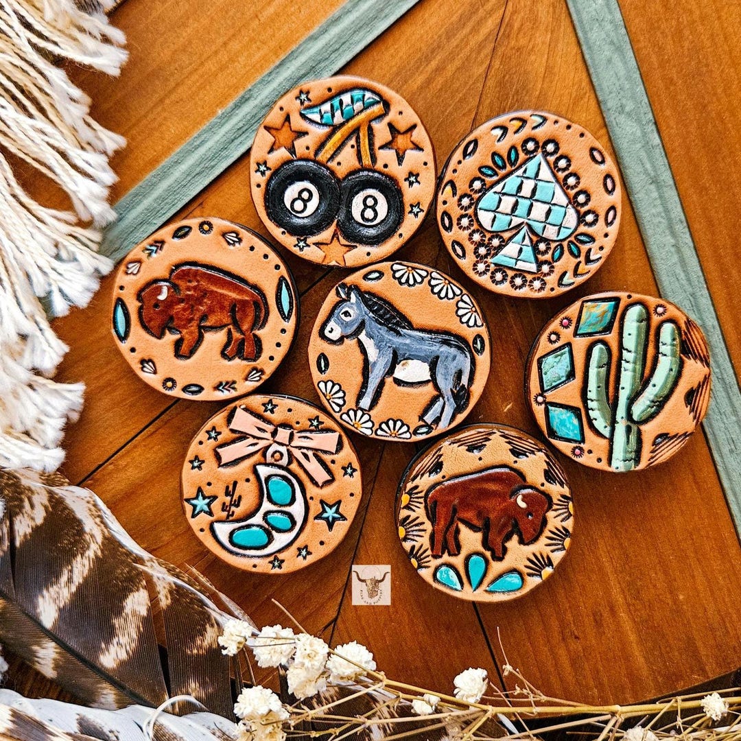 Tooled Leather Patch on Popsocket,phone Charm,phone Accessories,western ...