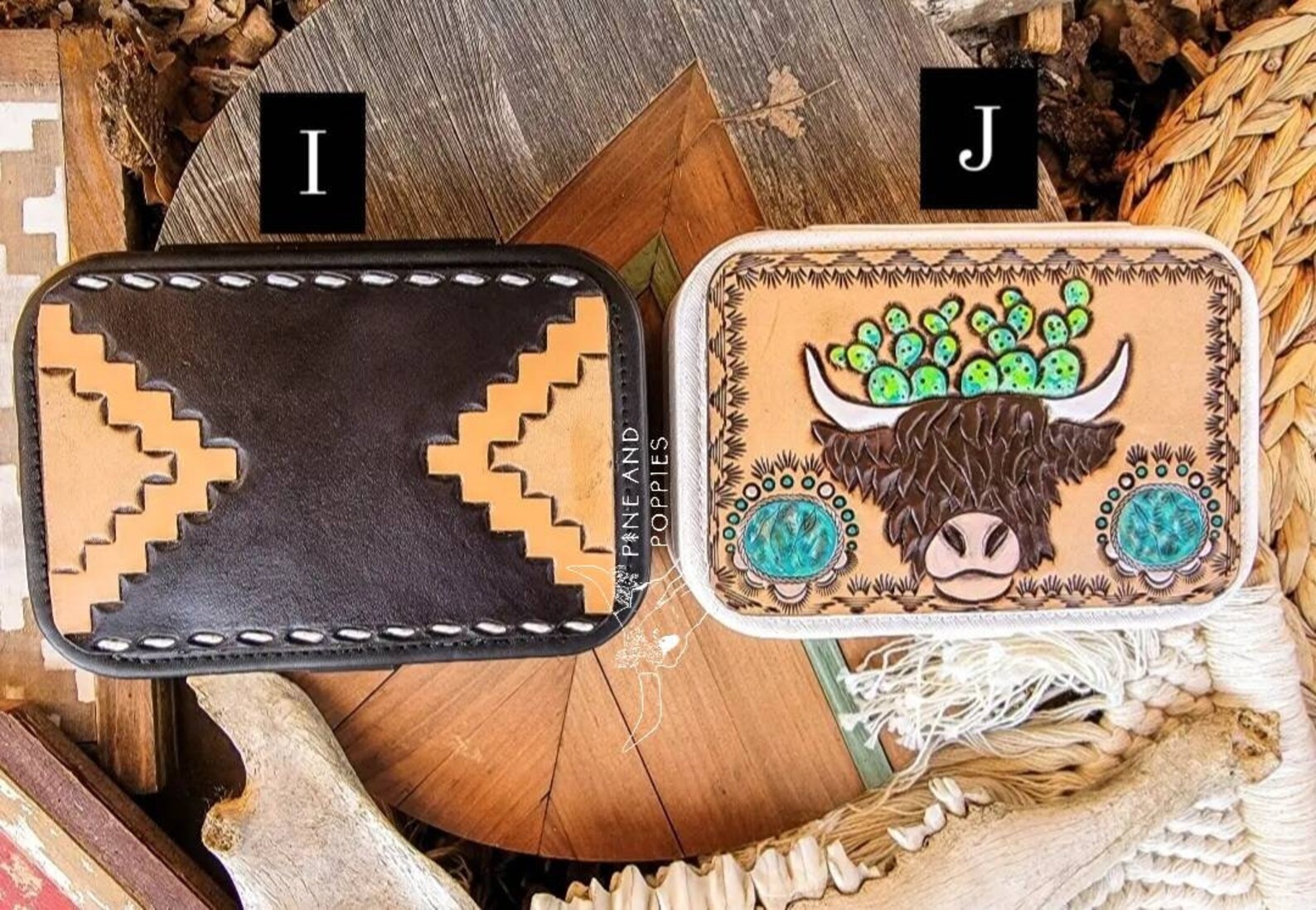 Large Tooled Leather Patch on Travel Jewelry - Etsy