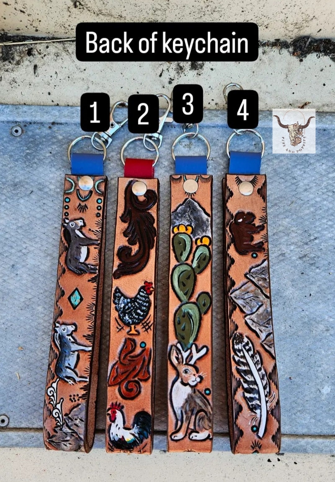 Tooled Leather Keychain,lanyard,western,country,boho,aztec,southwest ...