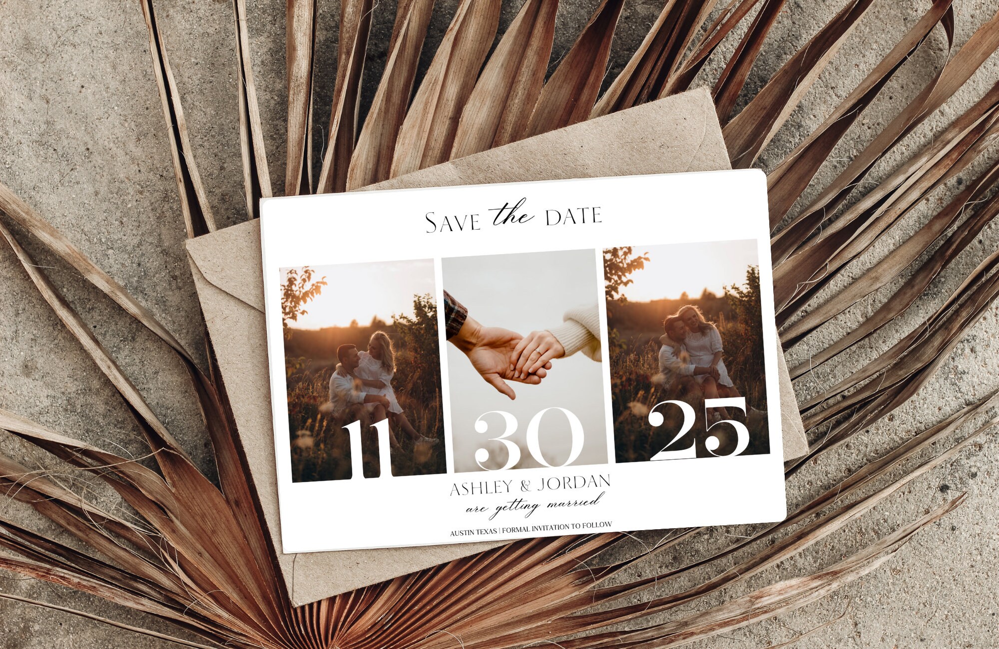 Save the Date Collage Template Canva - Etsy