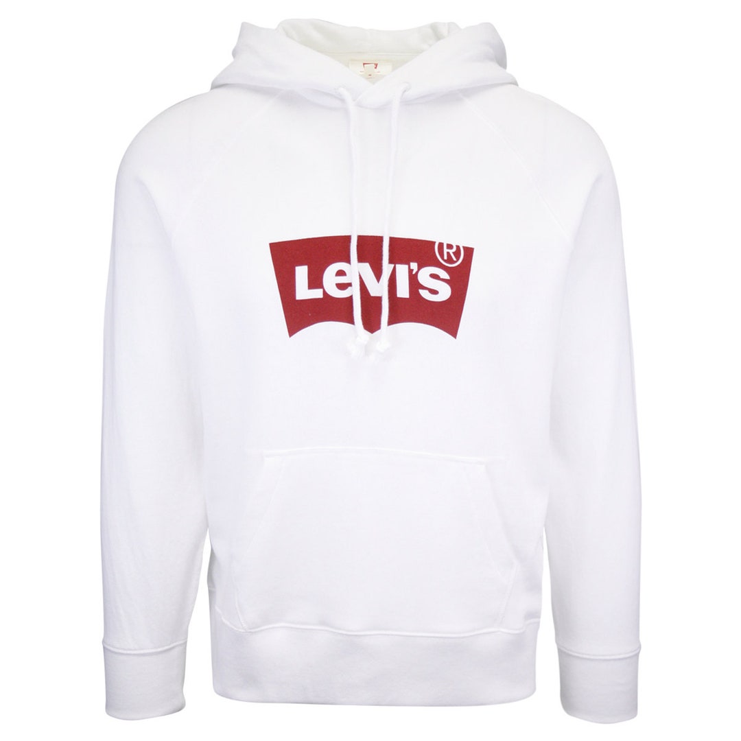 Levi's Men's White Official Logo L/S Pullover Hoodie - Etsy