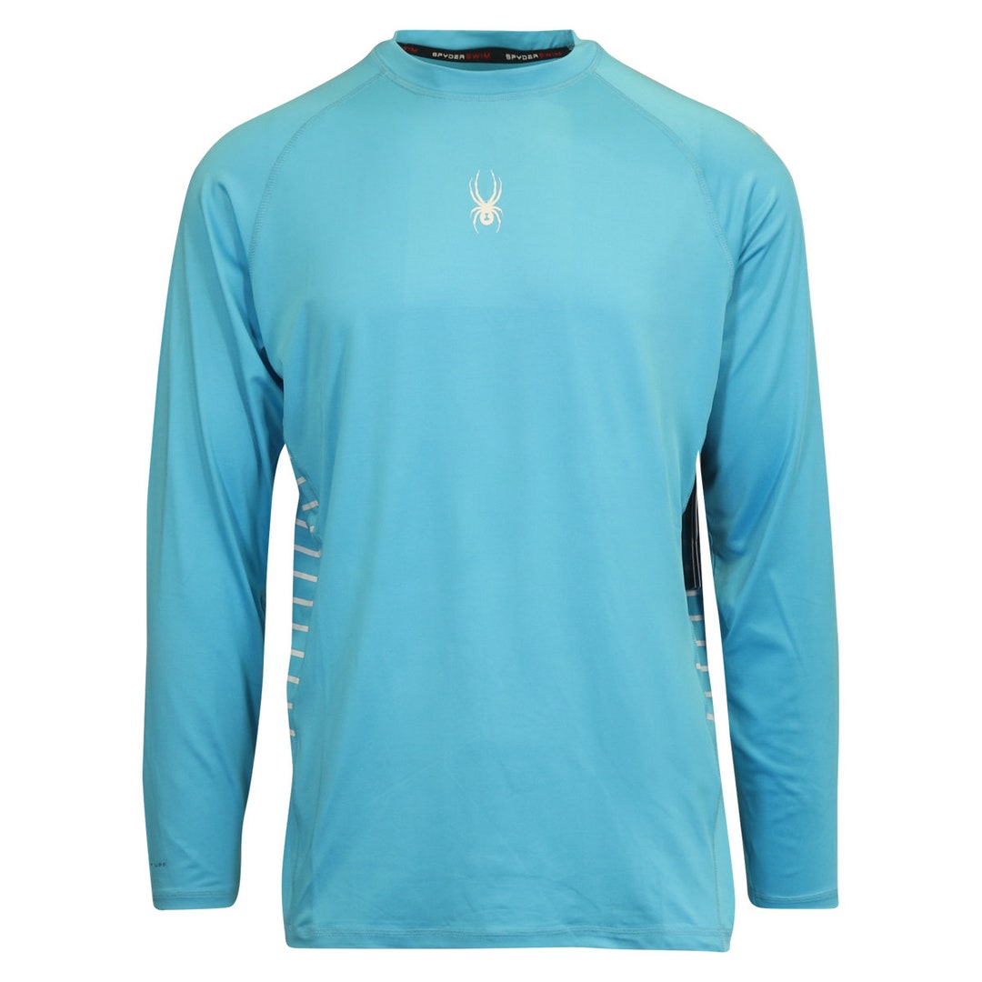 Spyder Men's T-shirt Aqua Blue UPF30 Rash Guard L/S S01A - Etsy