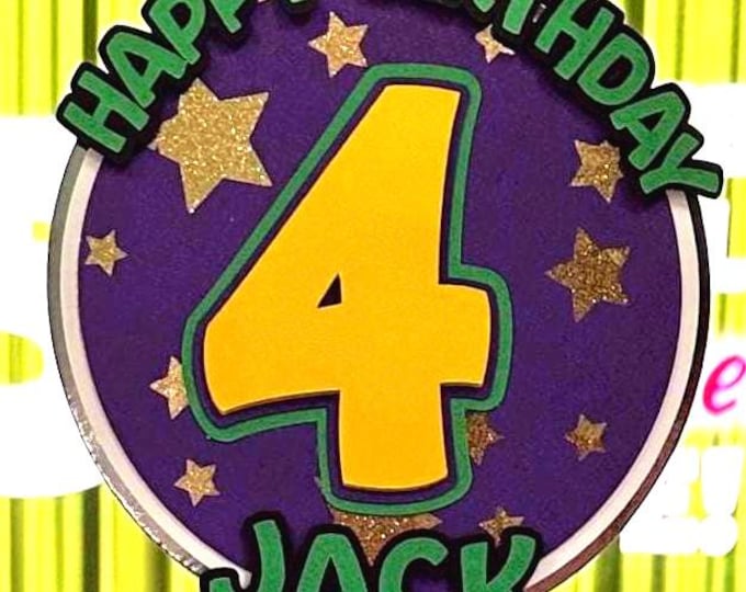 Chuck E. Cheese Cake Topper / Purple Cake Topper / Simple Cake Topper ...