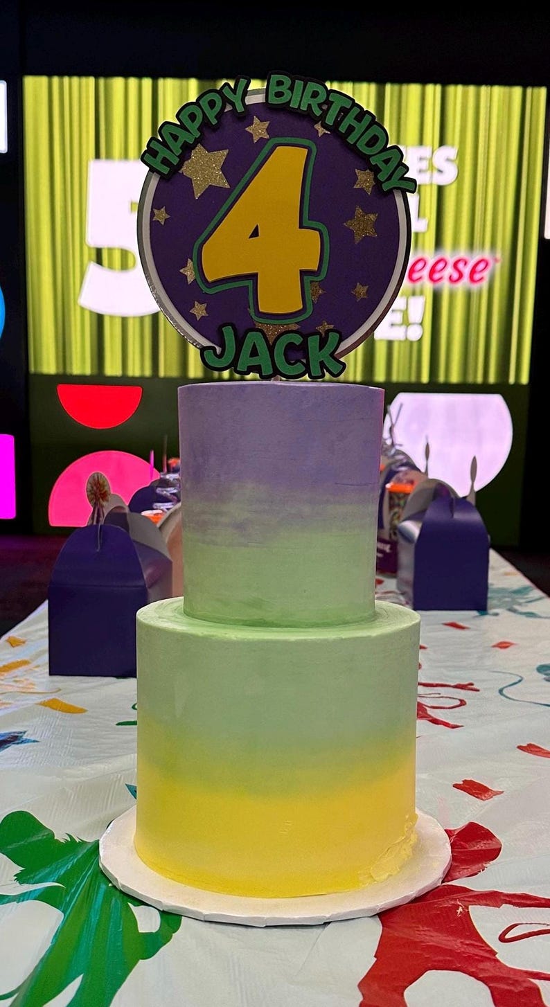 Chuck E. Cheese Cake Topper / Purple Cake Topper / Simple Cake Topper ...