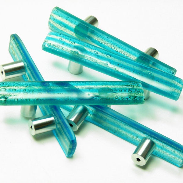 Teal Glass Knobs - Etsy