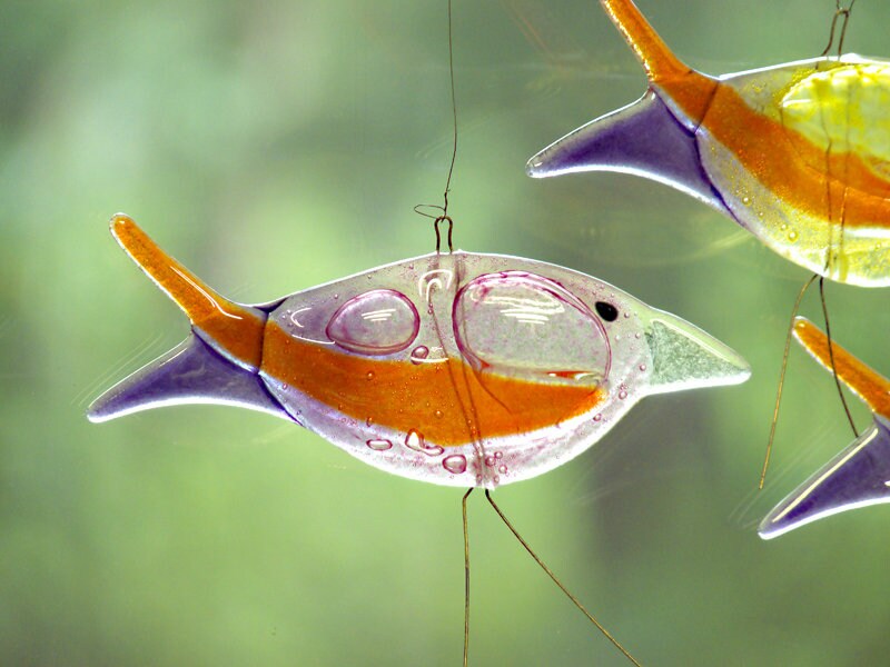 Small Birds From Glass /3 Pcs./ Glass Decoration Window - Etsy