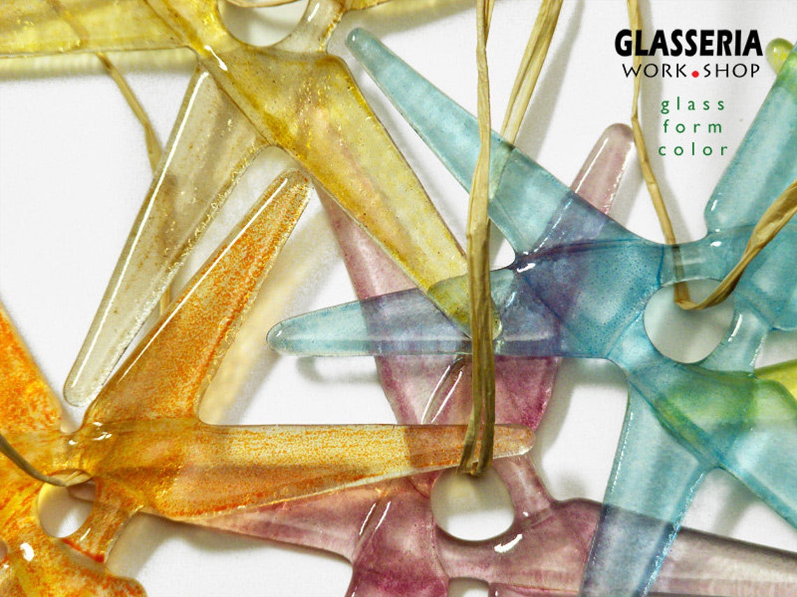 Stars From Fusing Glass Glass Flowers Window Decorations | Etsy