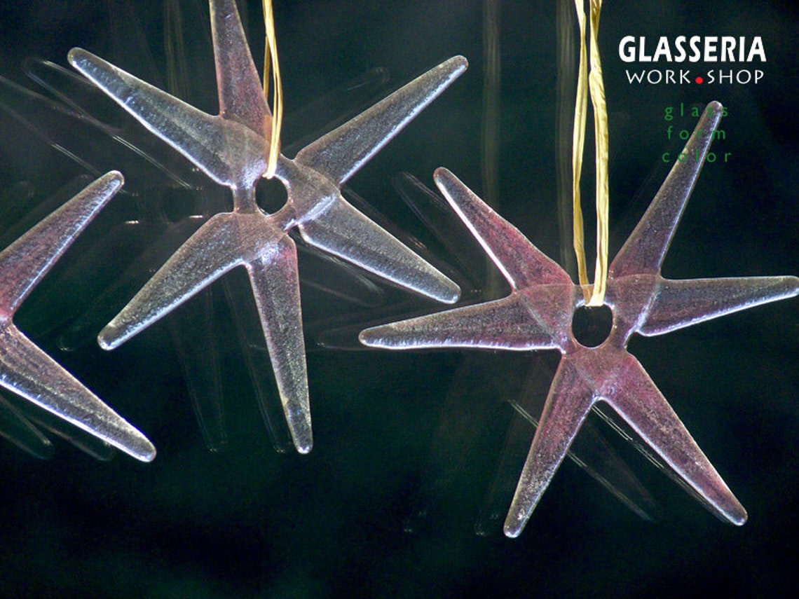 Stars From Fusing Glass Glass Flowers Window Decorations | Etsy