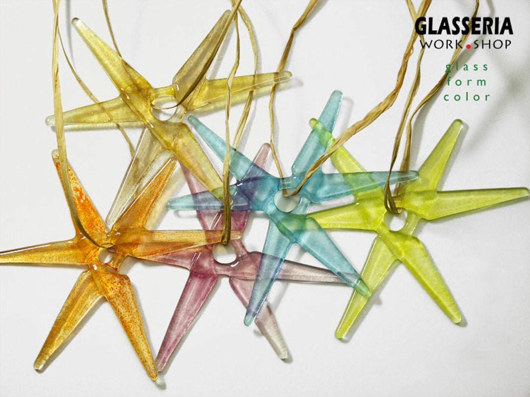 Stars From Fusing Glass Glass Flowers Window Decorations - Etsy
