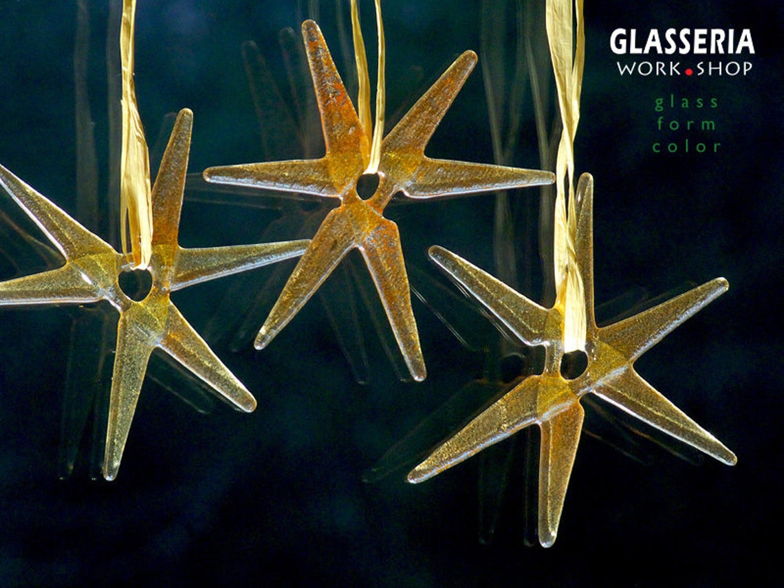 Stars From Fusing Glass Glass Flowers Window Decorations | Etsy