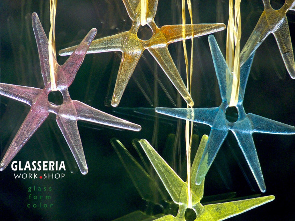 Stars From Fusing Glass Glass Flowers Window Decorations | Etsy