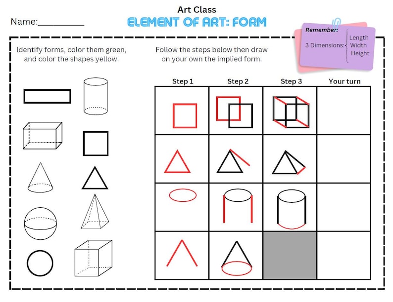 Elements of Art: Form, Art Lessons, Projects and Activities - Etsy