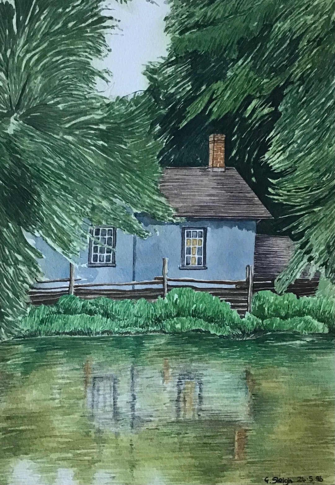 Canadian Lakeside House, Original Ink and Wash Sketch 15.5 X 22.5cm - Etsy