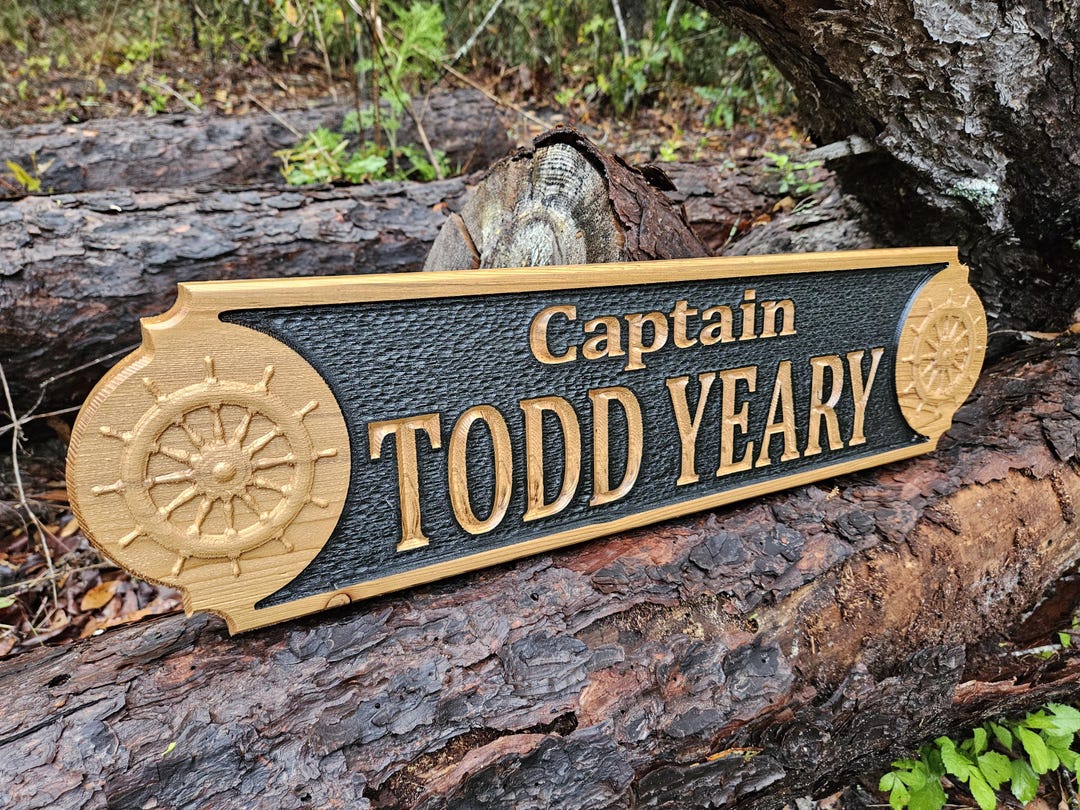 Red Cedar Personalized Boat Captain Sign: Nautical Decor - Etsy