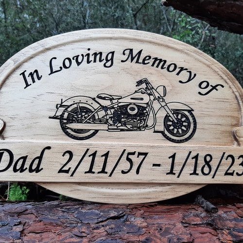 Personalized Memorial Name Sign With Harley Motorcycle Custom - Etsy