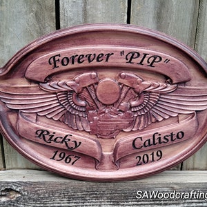 Harley Davidson Biker Wooden Memorial Name Sign, in Loving Memory - Etsy