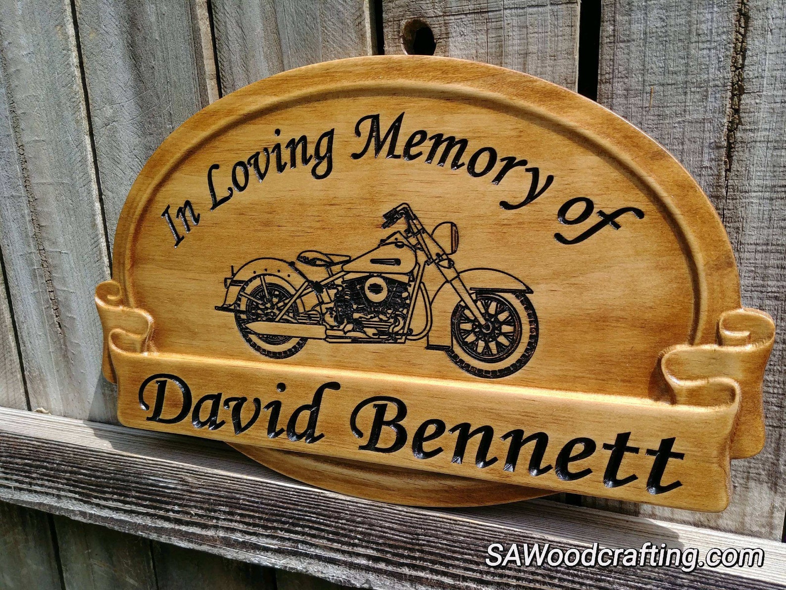 Personalized Memorial Name Sign With Harley Motorcycle Custom - Etsy