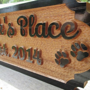 Personalized Oak Dog House Sign Pet Name Signs Custom Carved | Etsy