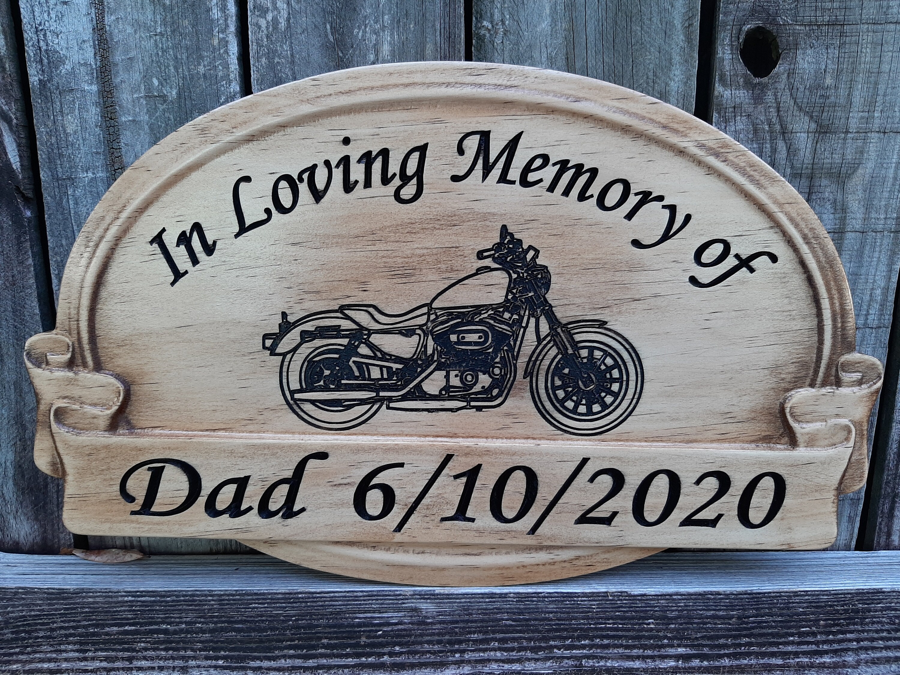 Personalized Memorial Name Sign With Harley Motorcycle Custom - Etsy