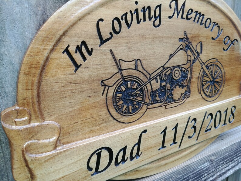 Personalized Memorial Name sign with Harley Motorcycle Custom | Etsy