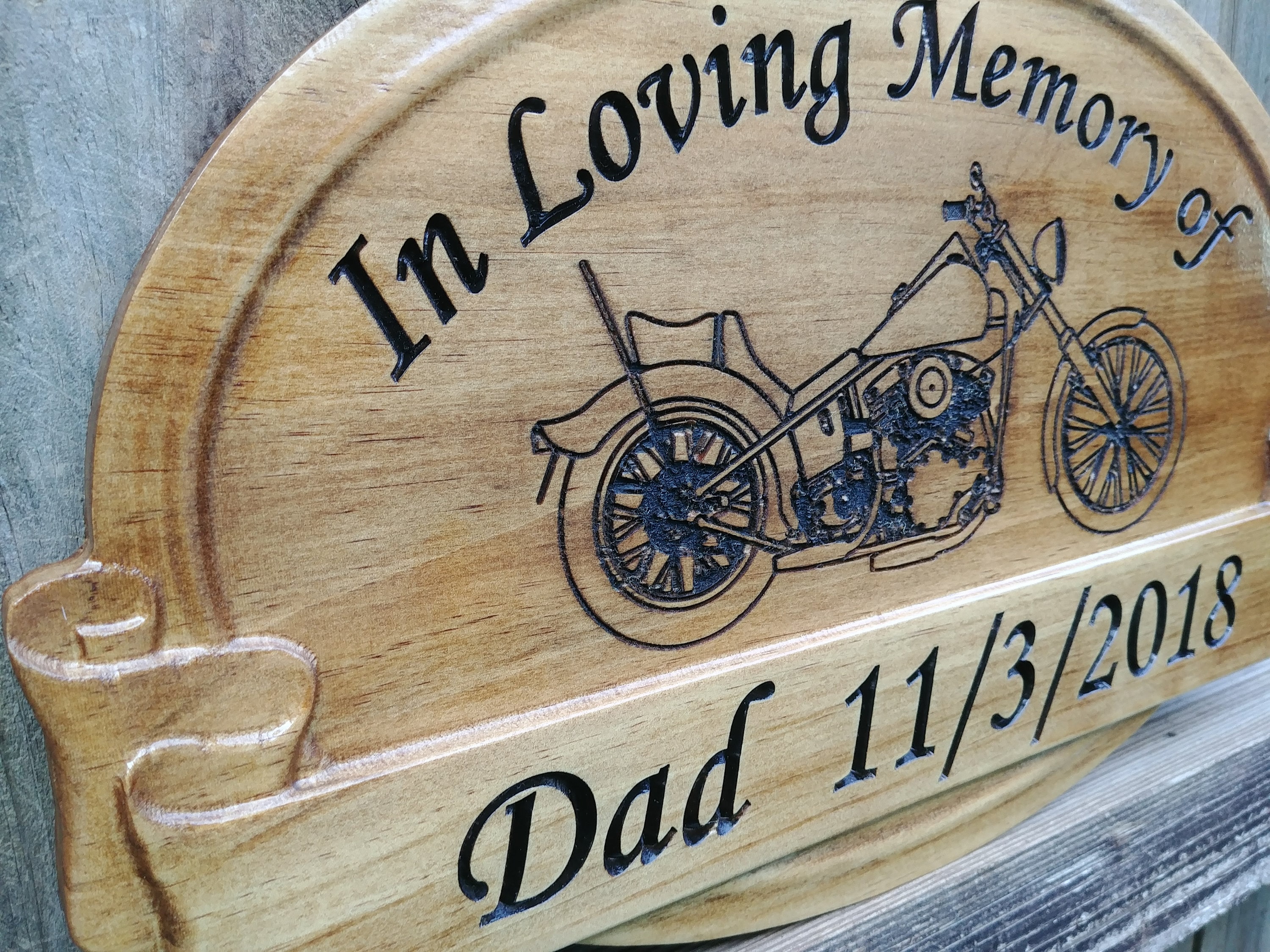 Personalized Memorial Name Sign With Harley Motorcycle Custom - Etsy