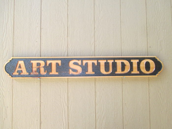 Custom Wood Outdoor Business Sign Personalized Art Studio - Etsy