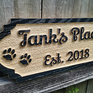 Personalized Oak Dog House Sign, Pet Name Signs, Custom Carved Doghouse ...