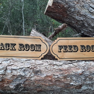 Custom Solid Wood Horse Tack Room Sign Feed Room and Office Barn ...