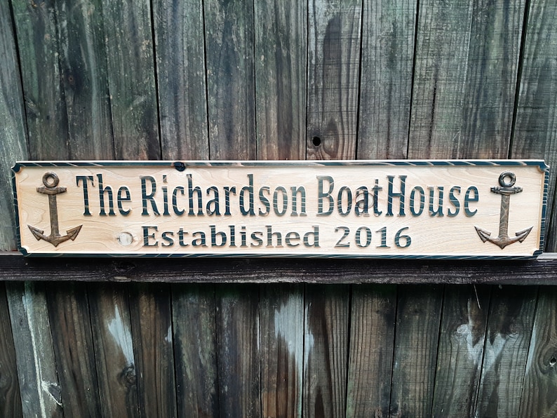 Custom Lake House Outdoor All Weather Sign Personalized Boat | Etsy