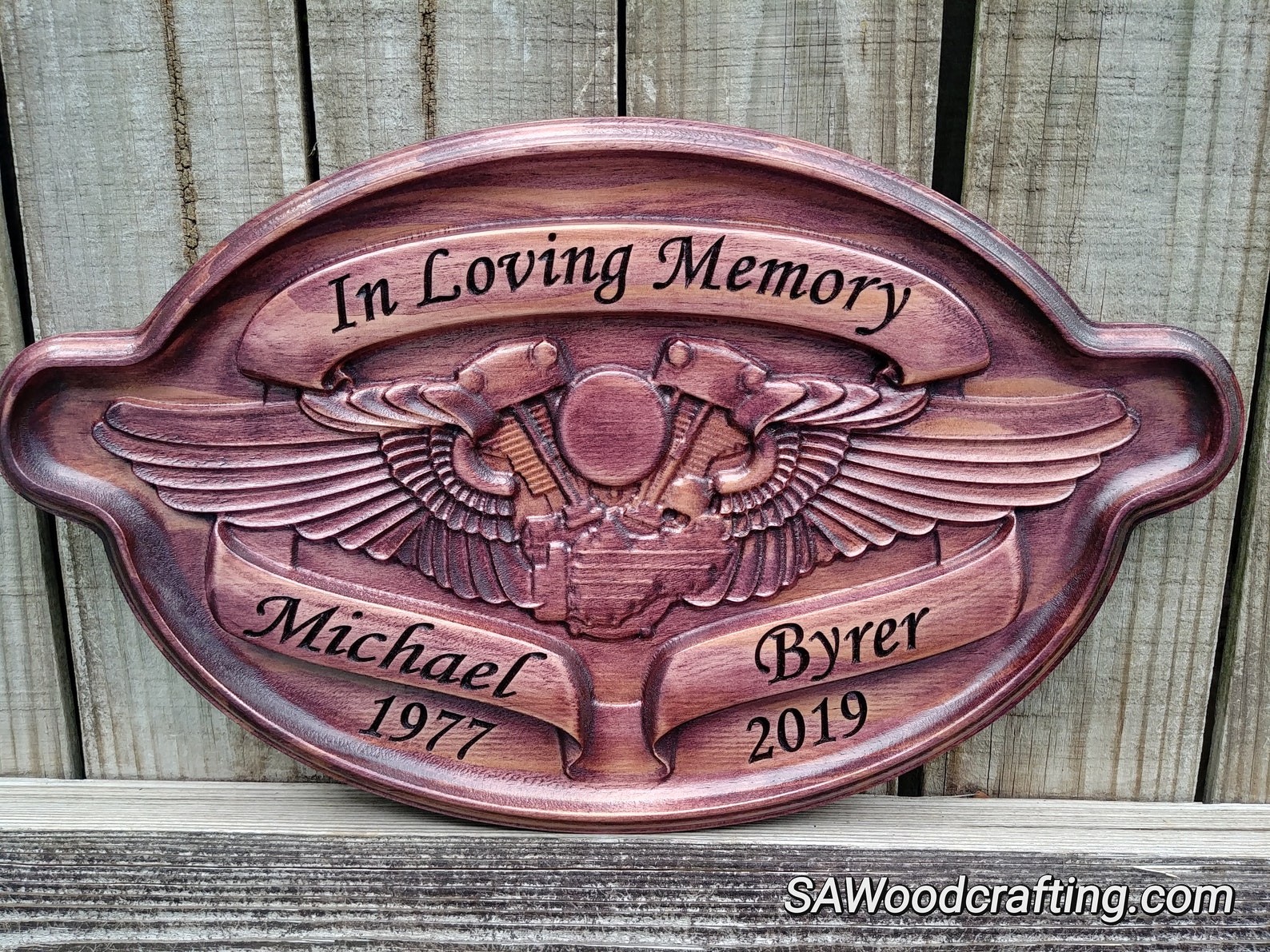 Harley Davidson Biker Wooden Memorial Name Sign - Etsy