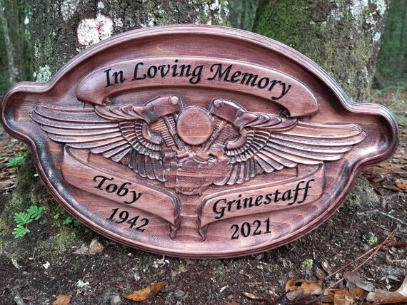 Harley Davidson Biker Wooden Memorial Name Sign - Etsy