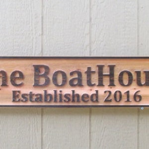 Custom Lake House Outdoor All Weather Sign, Personalized Boat House ...