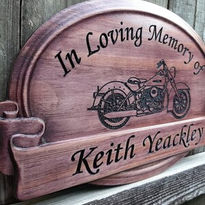 Personalized Memorial Name Sign With Harley Motorcycle, Custom Wood ...