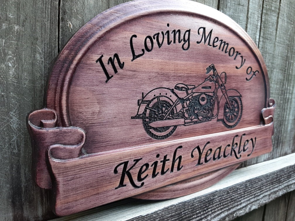 Personalized Memorial Name Sign With Harley Motorcycle Custom - Etsy