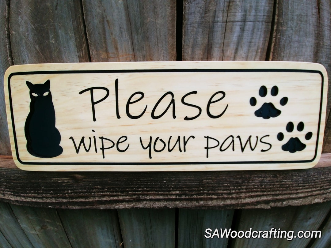 Pet Signs, Custom Wood Carved Cat Sign, Home Pet Decor, Custom Home ...