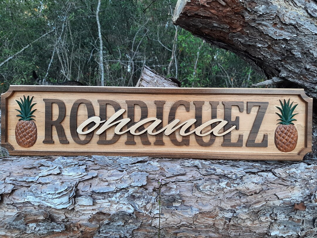 Ohana Hawaiian Family Last Name Sign, Hawaiian Bridal Gift, 3D Wood ...