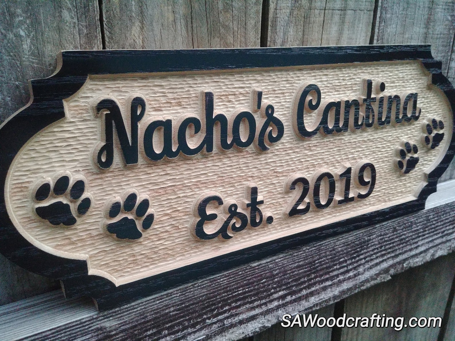 Personalized Oak Dog House Sign Pet Name Signs Custom Carved - Etsy