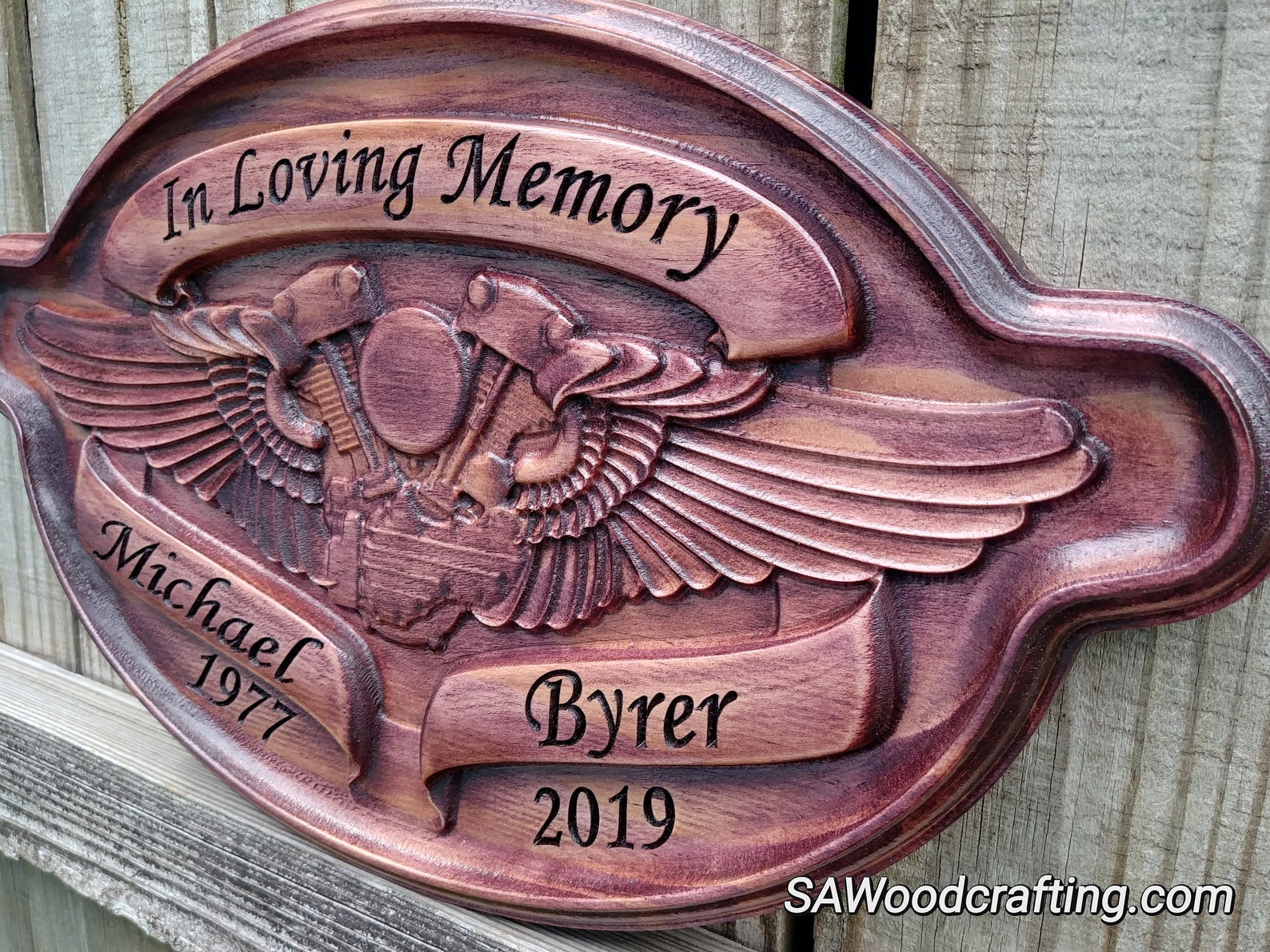 Harley Davidson Biker Wooden Memorial Name Sign - Etsy