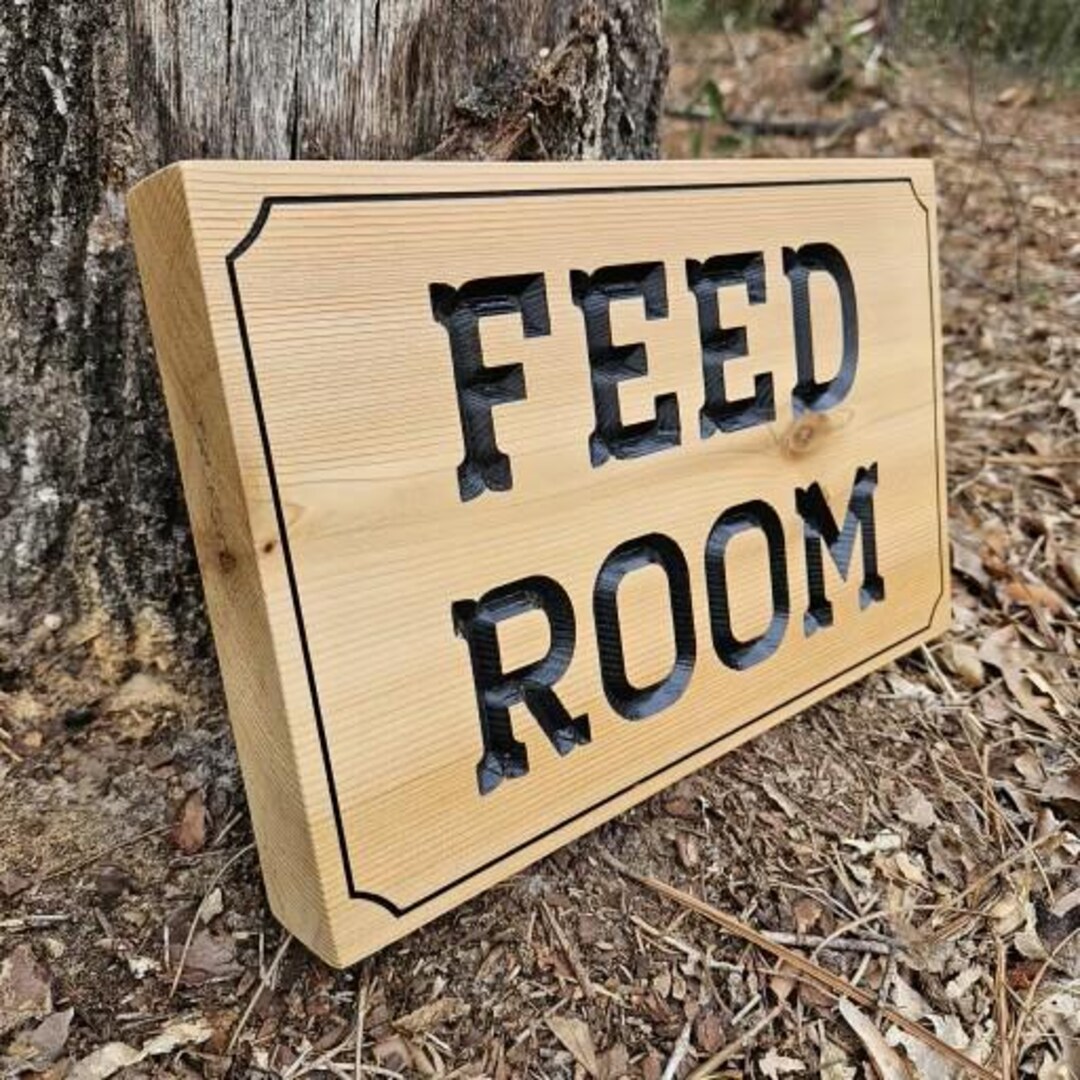 Red Cedar Equine Feed Room Sign: Carved Wood Barn Decor - Etsy