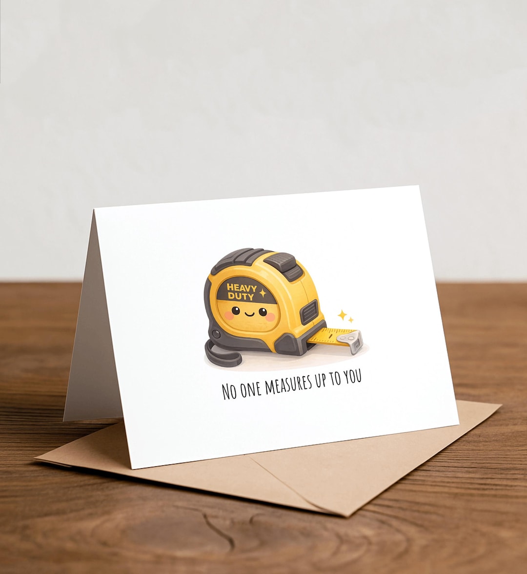 Funny Father's Day Card: Tape Measure Pun Card - Etsy