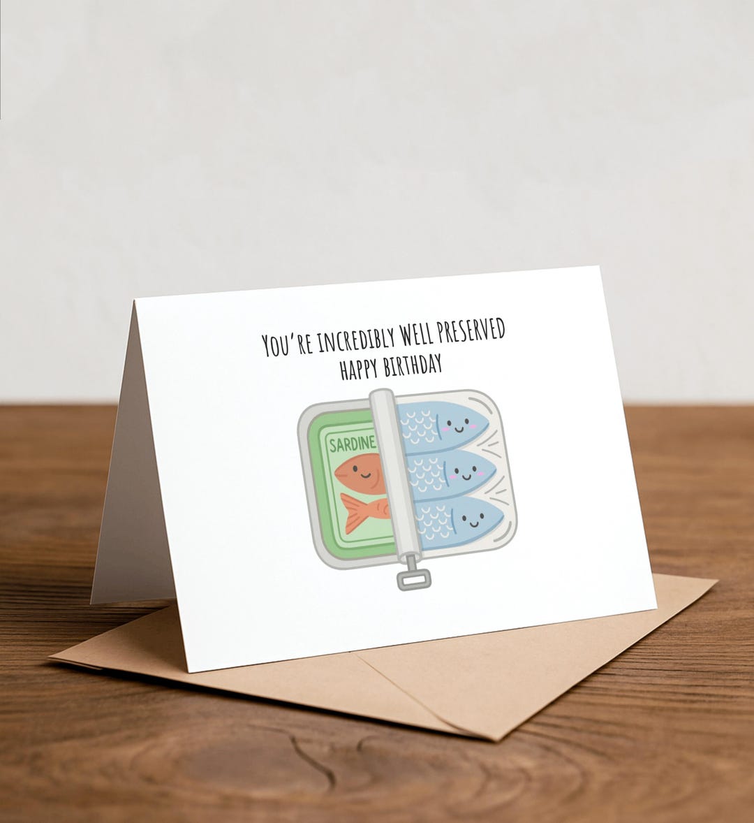 Funny Sardine Birthday Card: Well Preserved Pun - Etsy