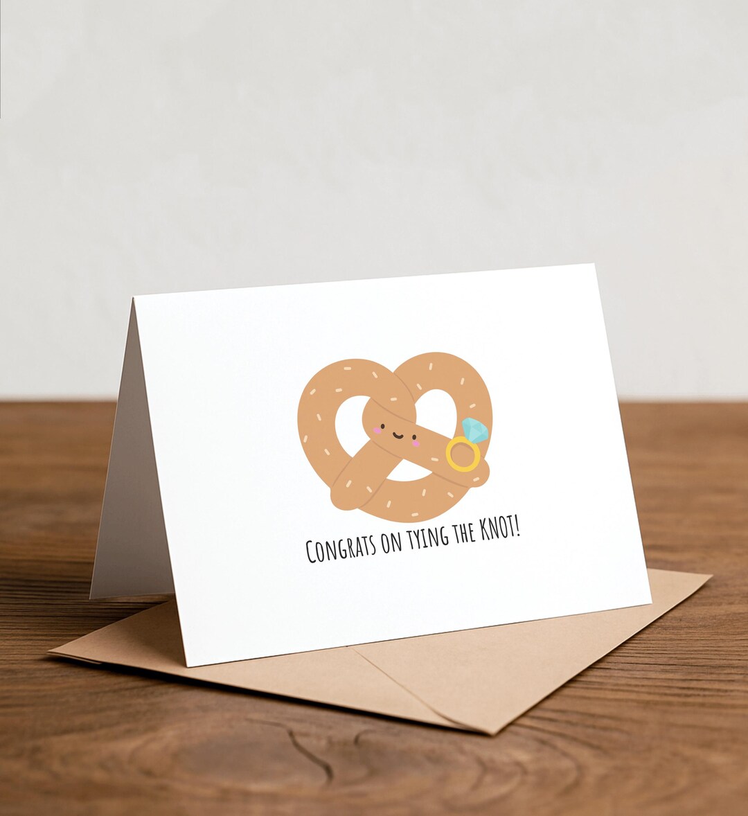 Pretzel Wedding Card: Congrats on Tying the Knot - Etsy