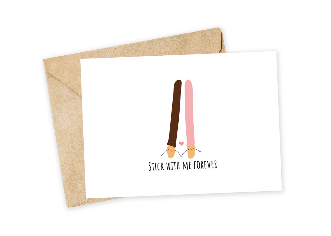 Stick With Me - Pocky Greeting Card, Happy Card, I Love You Card ...